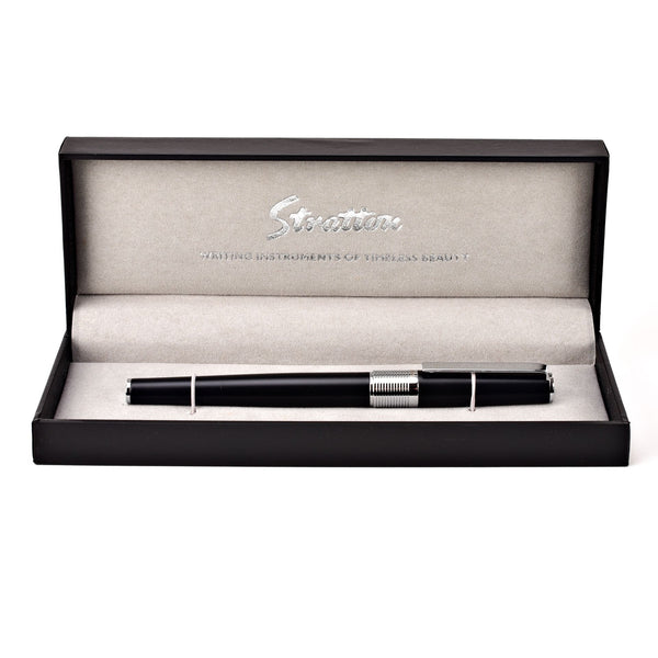 Stratton Black and Silver Rollerball Pen complete with Gift Box ...